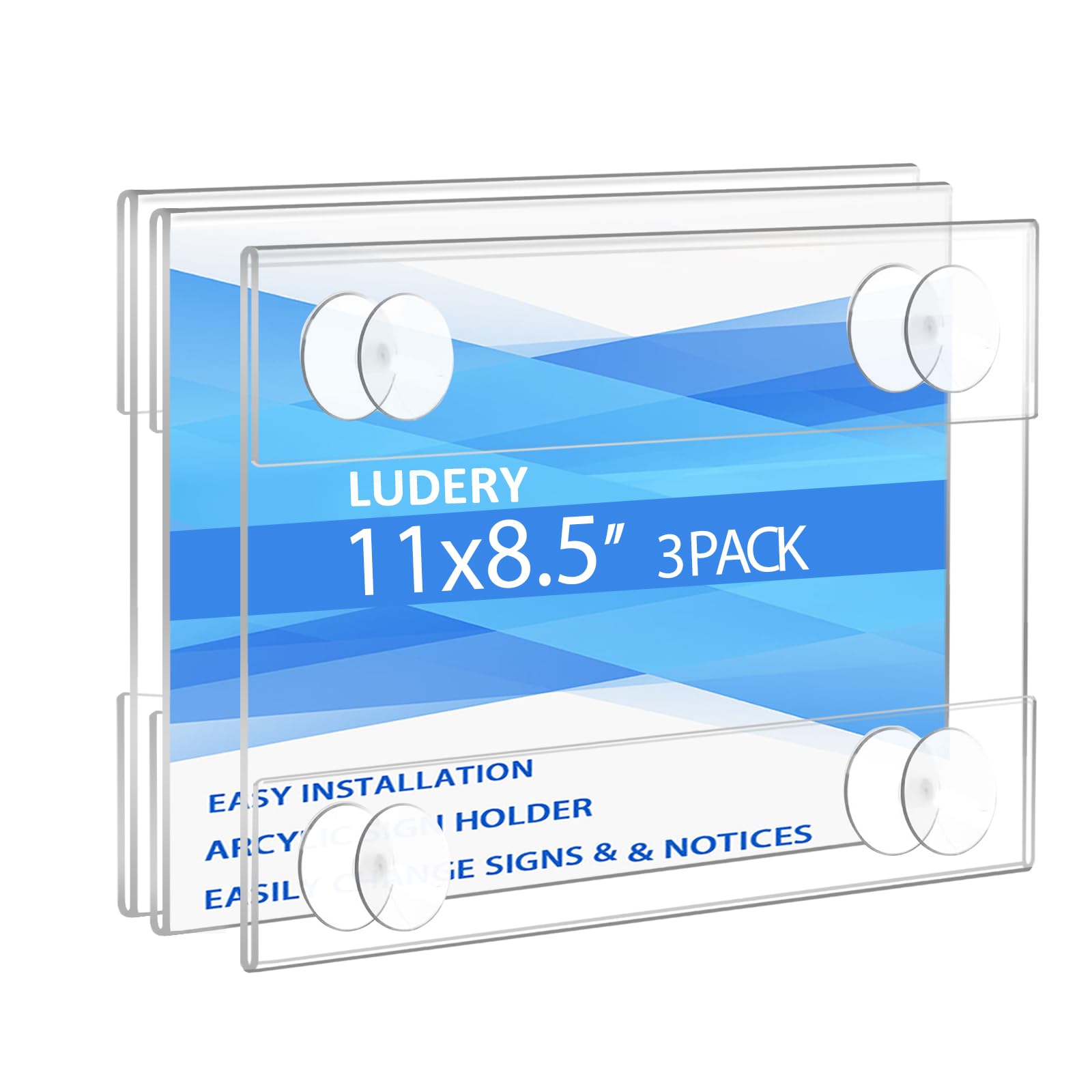 Amazon.com : Ludery Acrylic Window Sign Holder 8.5 x 11 with 4 Suction ...