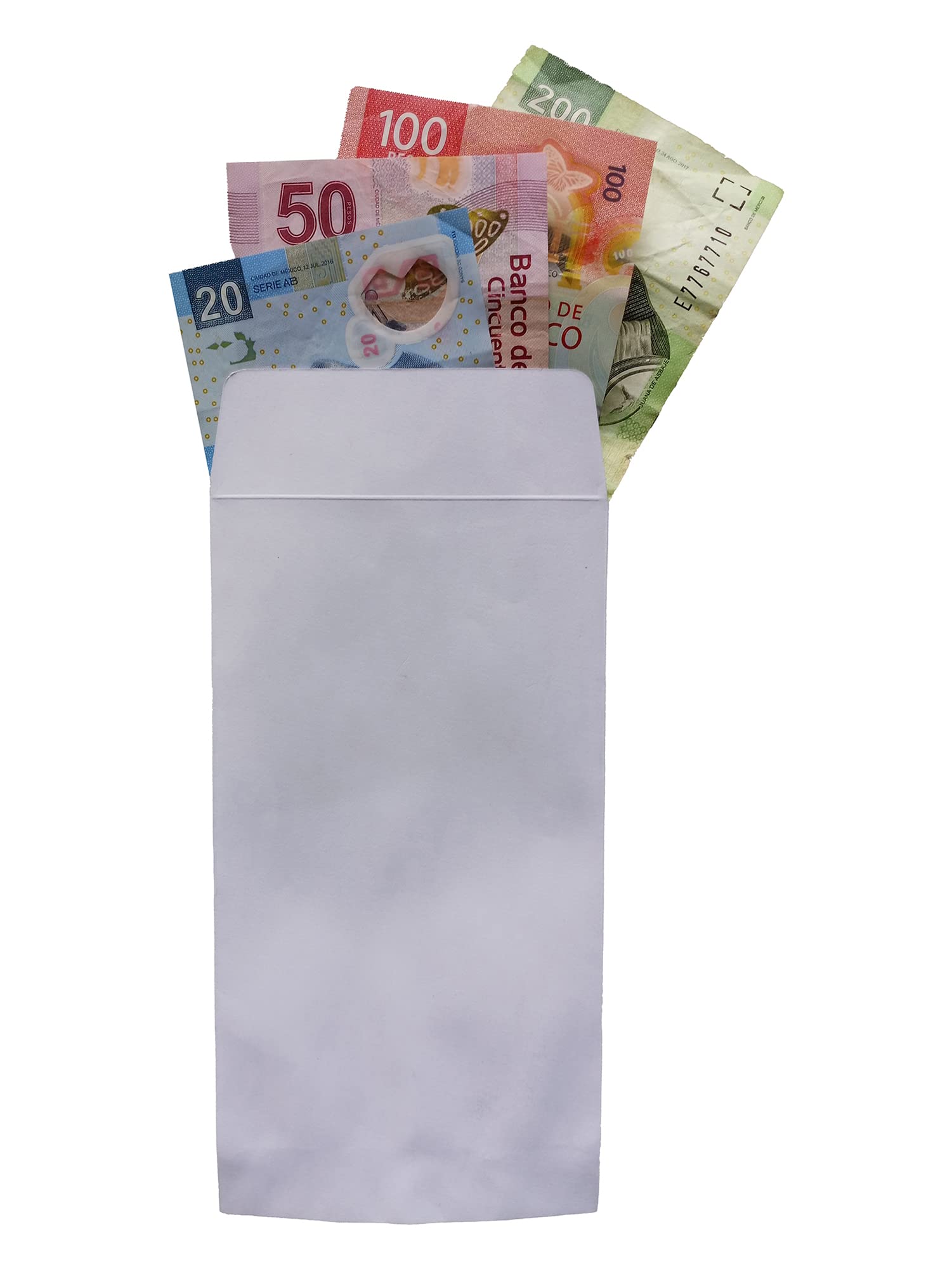 100 Sobres Blancos Coin No.5 90g 9x16cm Nomina Dinero Caja Regalo ...