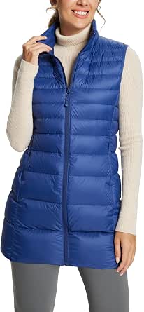 baleaf Women's Packable Ultra-light Long Down Vest Waterproof ...