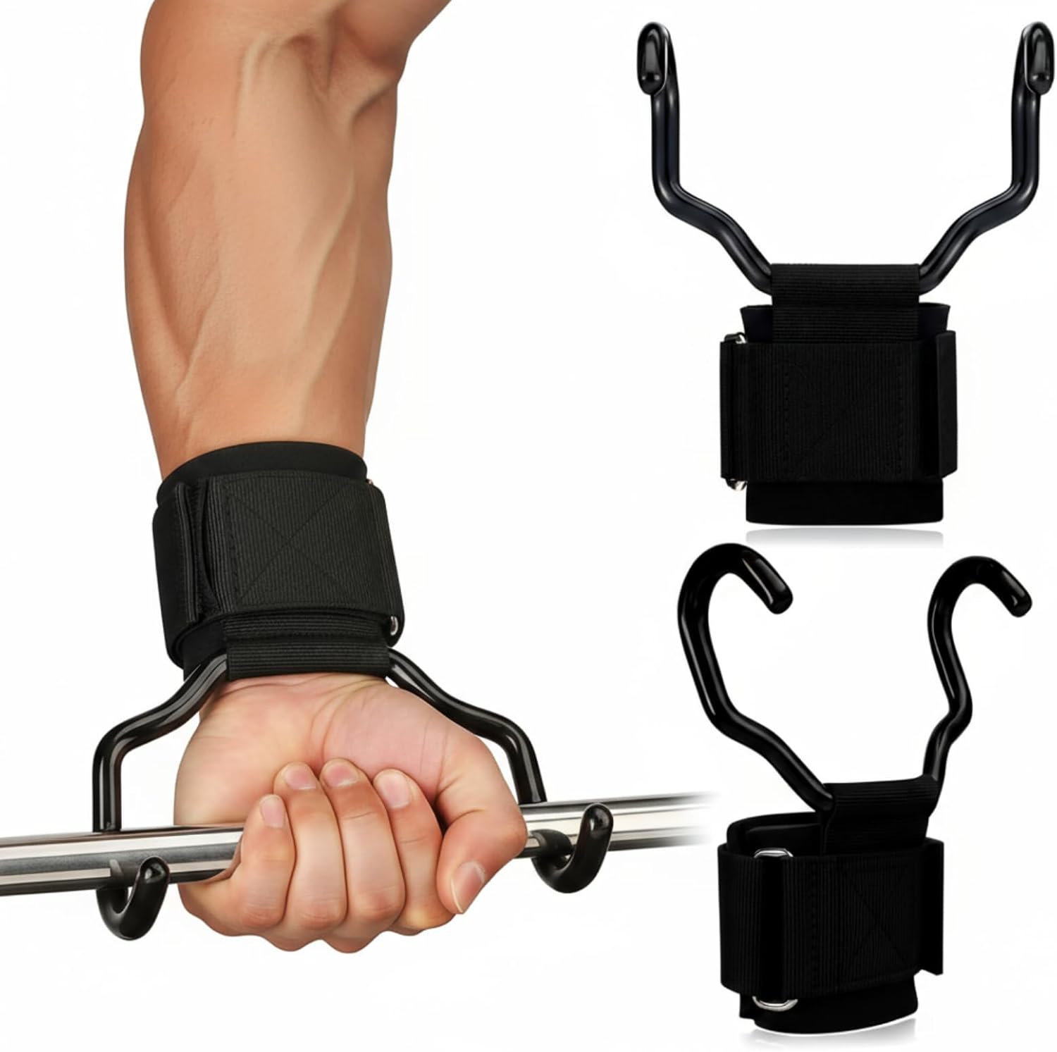 Amazon.com : Otoolling 2 Pcs Weight Lifting Hooks Widened Design Heavy ...