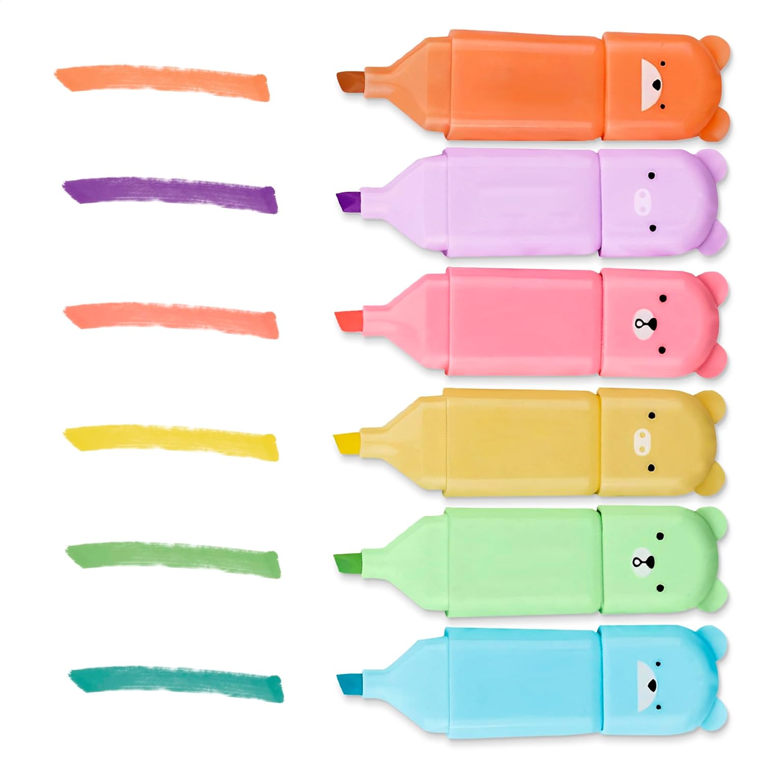 Amazon.com : 6Pcs Bear Mini Highlighters Assorted Colors - Multi ...