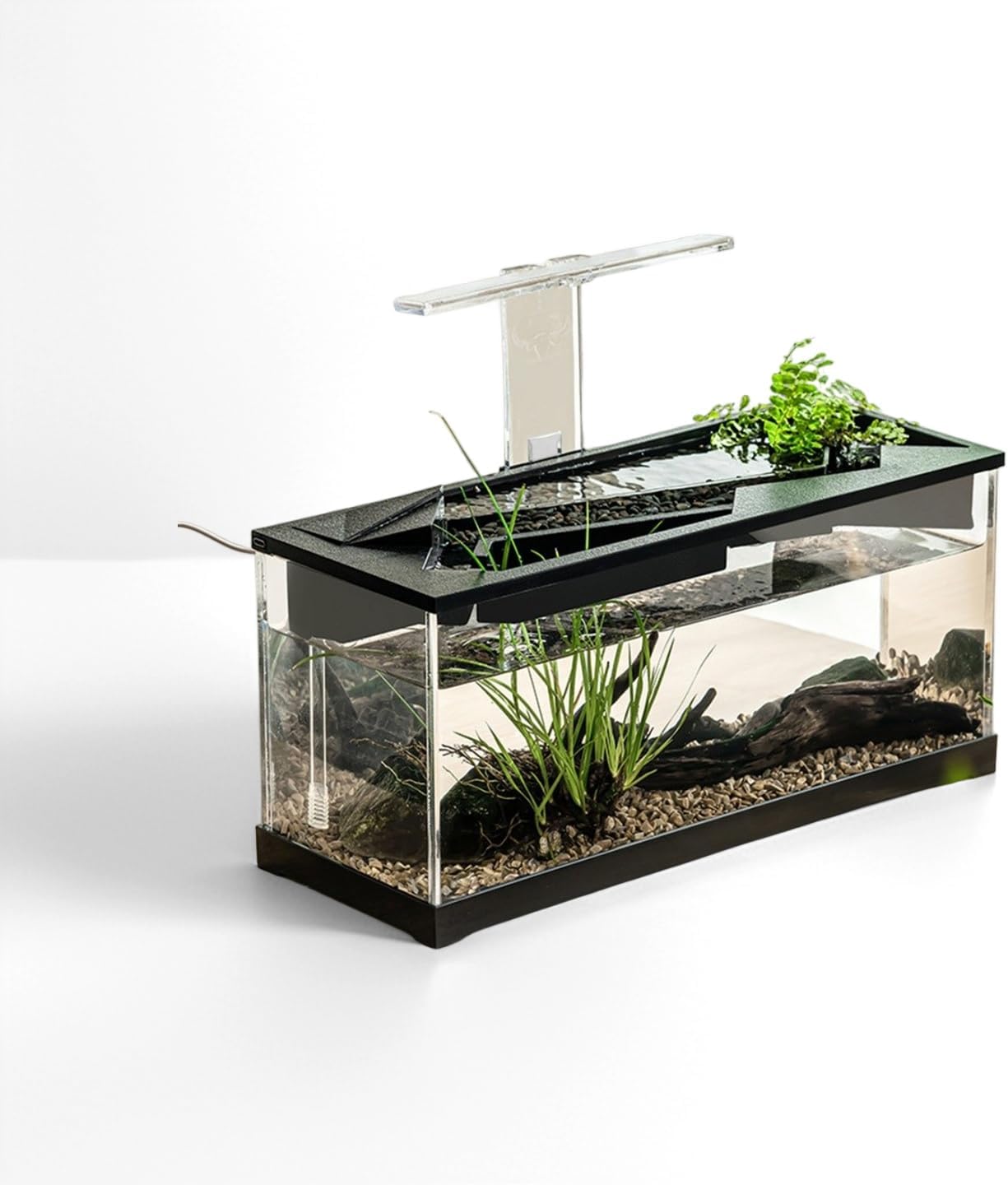 Aquarium Starter Set, Transparent Desktop Fish Tank with Water Pump UNH ...