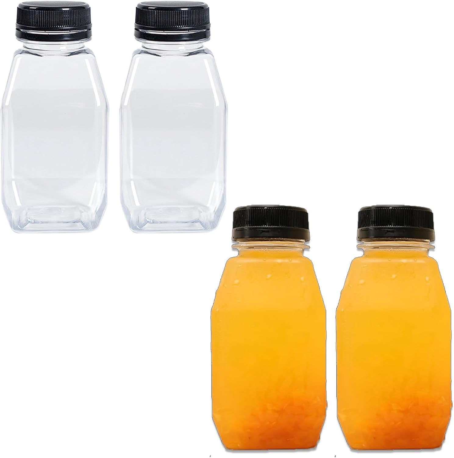 4 Mini Fridge Bottles - Portable 250ml Plastic Bottles with Secure Lids ...