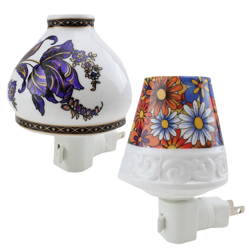 Designer Porcelain Night Lights Beautiful Floral Wall Plug In Night