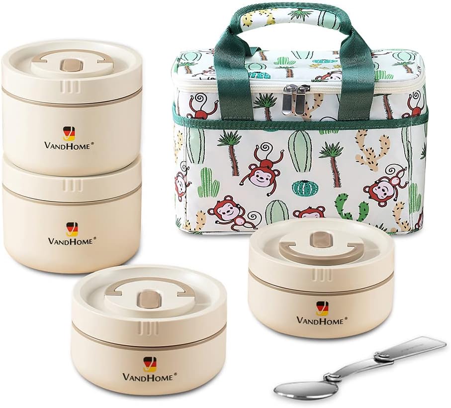 Amazon.com: 3 Layer Stainless Steel Leakproof Lunch Box, Portable Carry ...