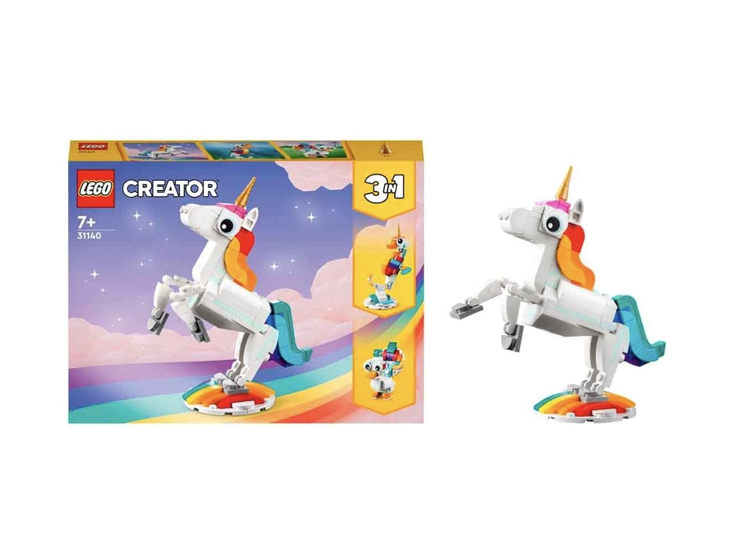LEGO Creator Magical Unicorn 31140 Building Toy Set, with Unicorn ...