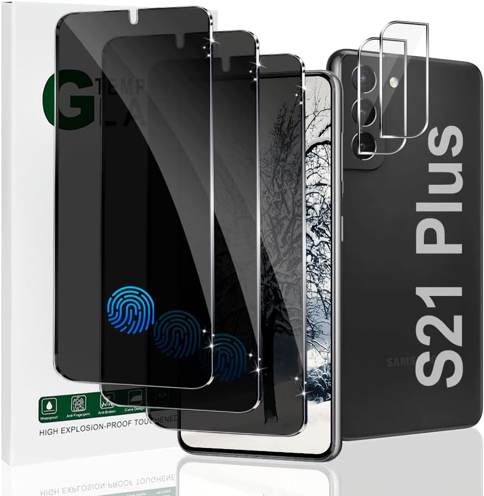Amazon.com: Galaxy S21 Plus Privacy Screen Protector 3Pack Tempered ...