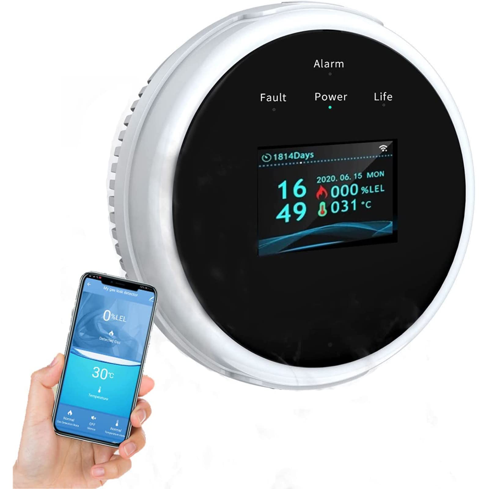 Buy Smart WiFi Natural Leak Detector, APP Remote Smoke Monitor, Propane ...