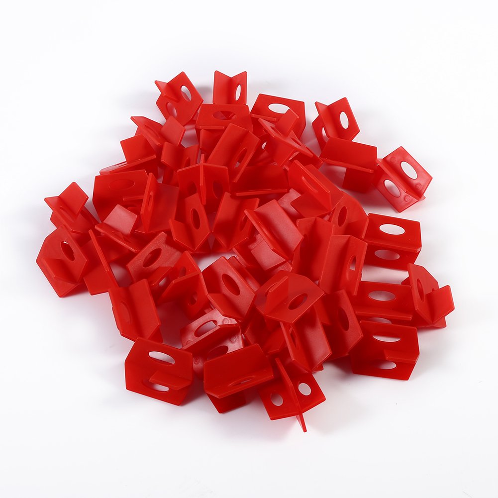 Buy 50Pcs 1/16'' Tile Leveling System Red 3 Side Spacer And T Shape ...