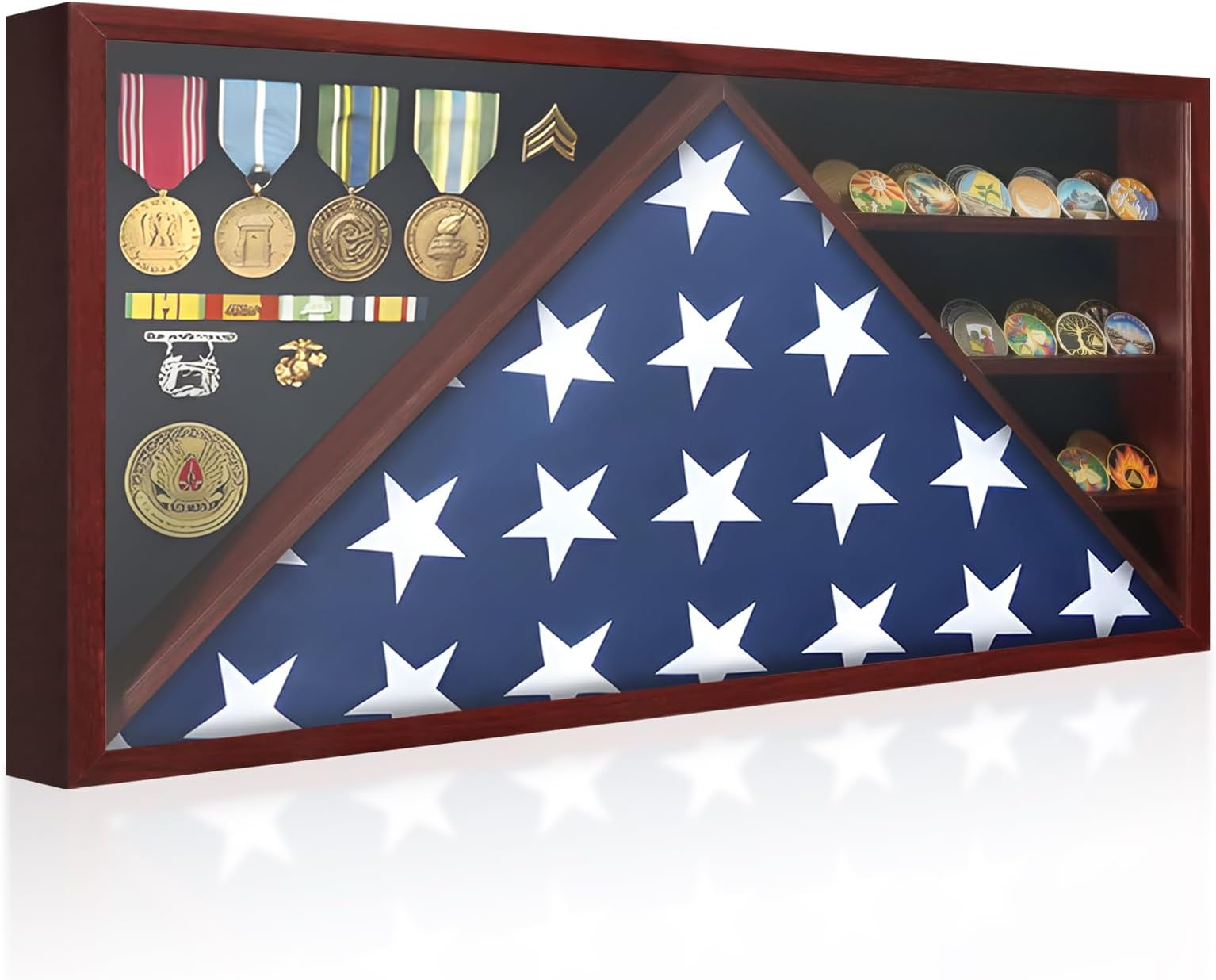 Amazon.com - DecoWoodo Large Military Shadow Box Display Case with HD ...
