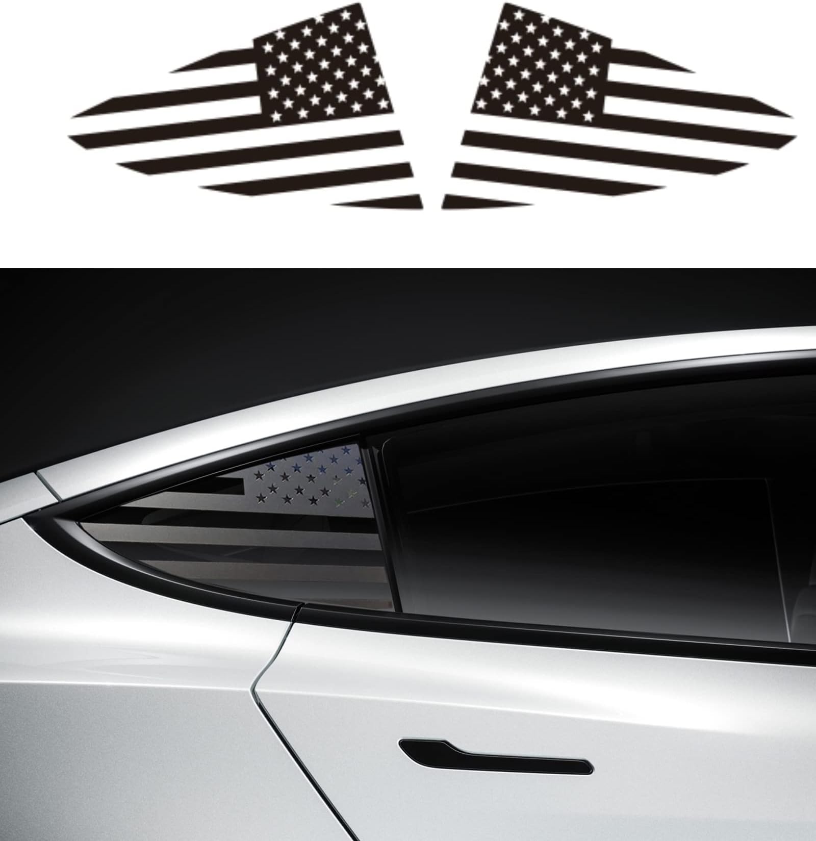 Amazon.com - CONGCONG American Flag Decal Fits Tesla Model 3 Rear Side ...