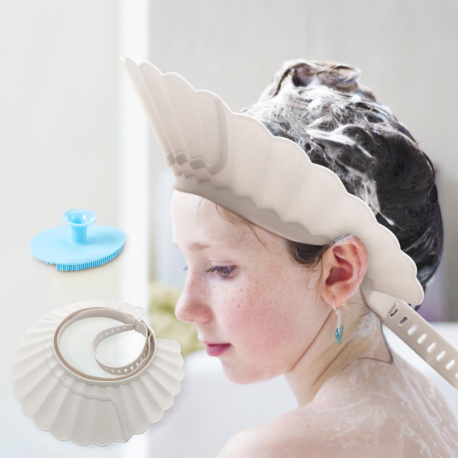 Amazon.com : HOOYEE Safe Shampoo Shower Bathing Protection Bath Cap ...