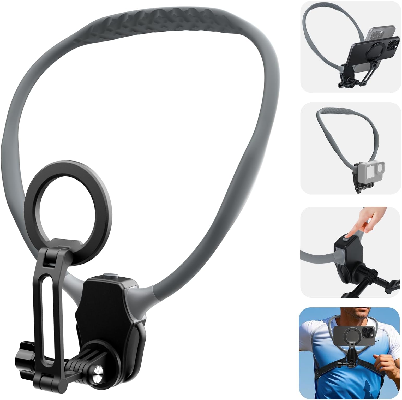 Amazon.com: sXAU Magnetic Neck Phone Mount, 2024 New Longer Neck Phone ...