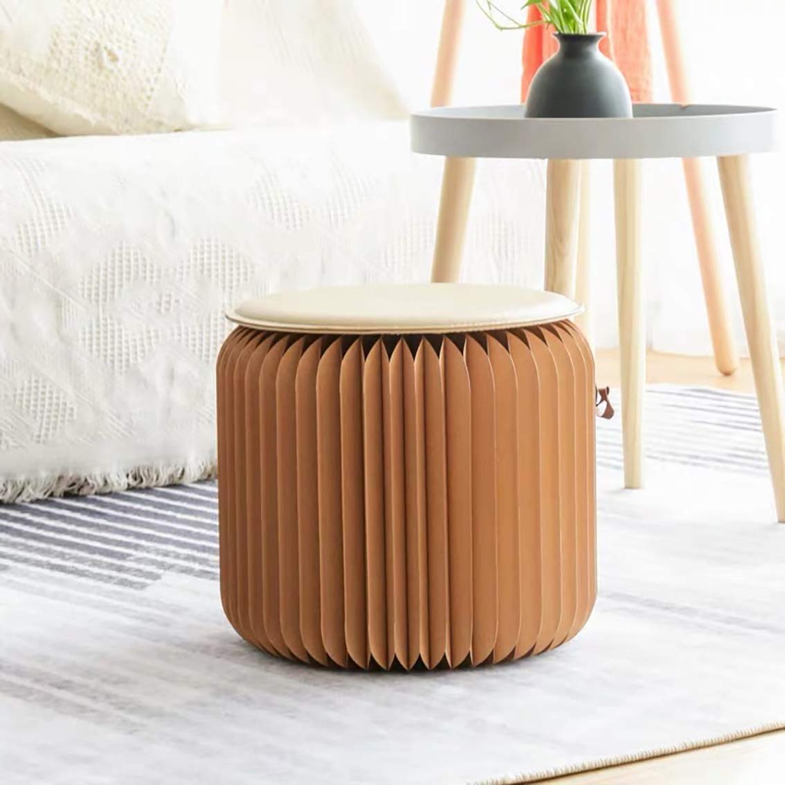 Folding Kraft Paper Stool - Foldable Chair Ottoman with Bearing ...