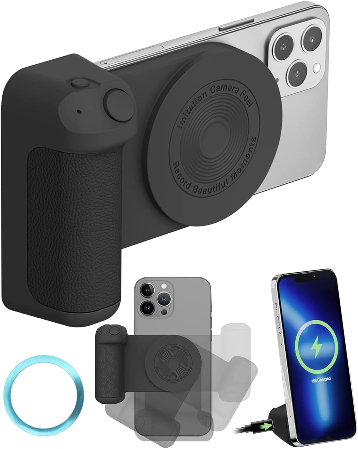 Amazon.com: Dromco Magnetic Phone Mount, Camera Handle Bluetooth ...