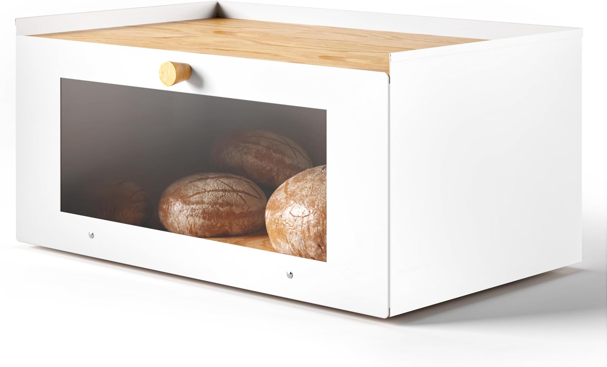 Amazon.com: Ateliz White Bread Box for Kitchen Countertop - Large ...