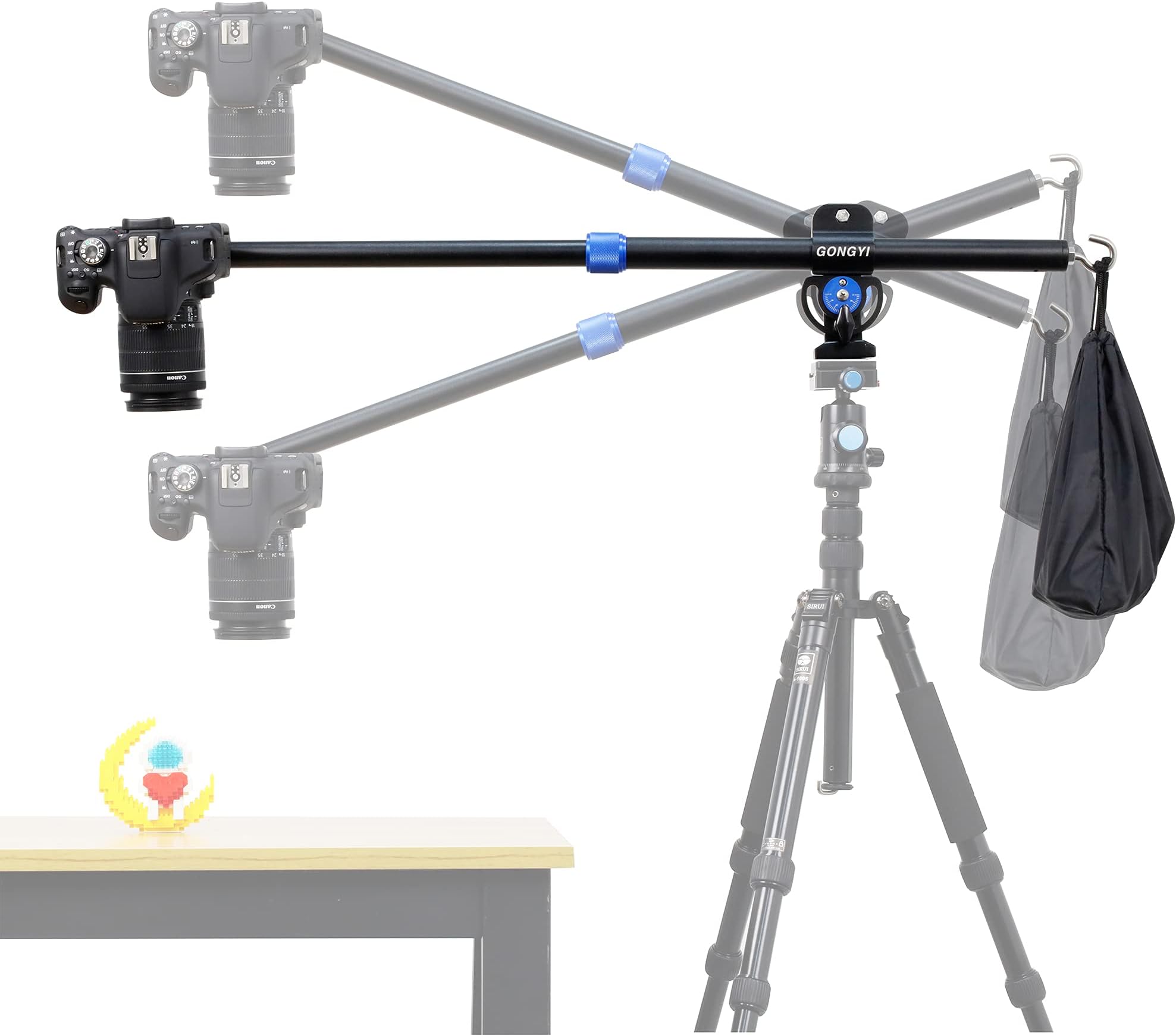 Amazon | GongYi 1フィート-3フィート 調節可能な三脚ブームアーム ユニバーサル三脚クランプ&カウンターウェイトバッグカメラ ...