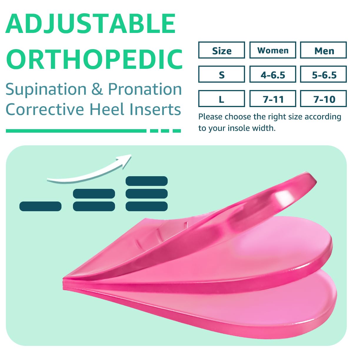 Snapklik.com : Skyfoot 3 Layers Adjustable Heel Wedge Inserts For ...