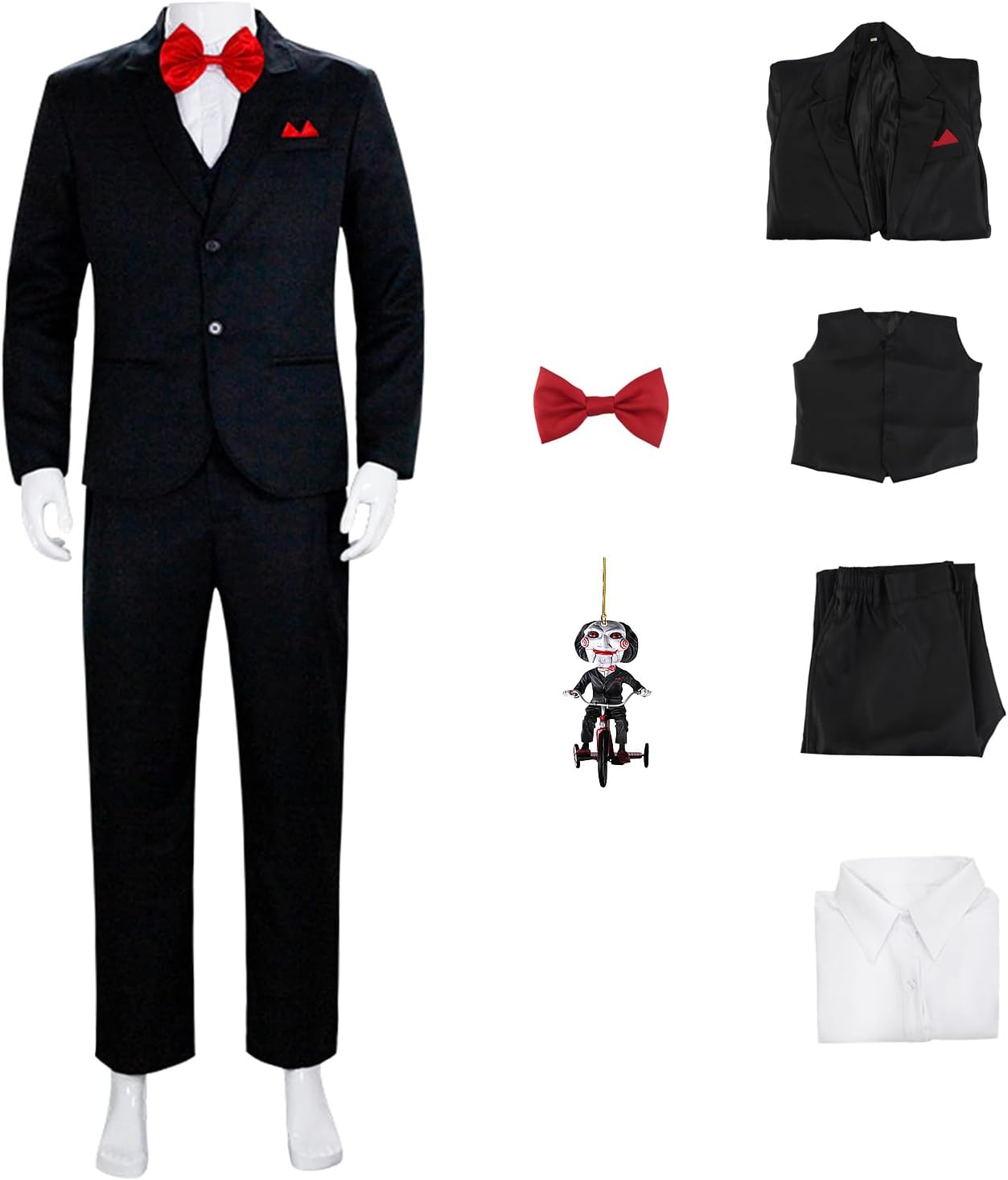 Amazon.com: Jig-saw Cosplay Costume,Men's Black Uniform Suit and ...