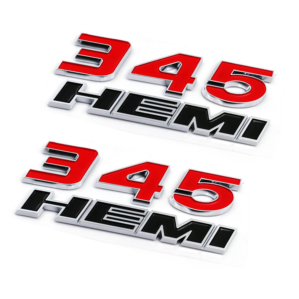 2PCS 345 HEMI Emblems Badge Alloy Decal 3D Logo Nameplate Replacement