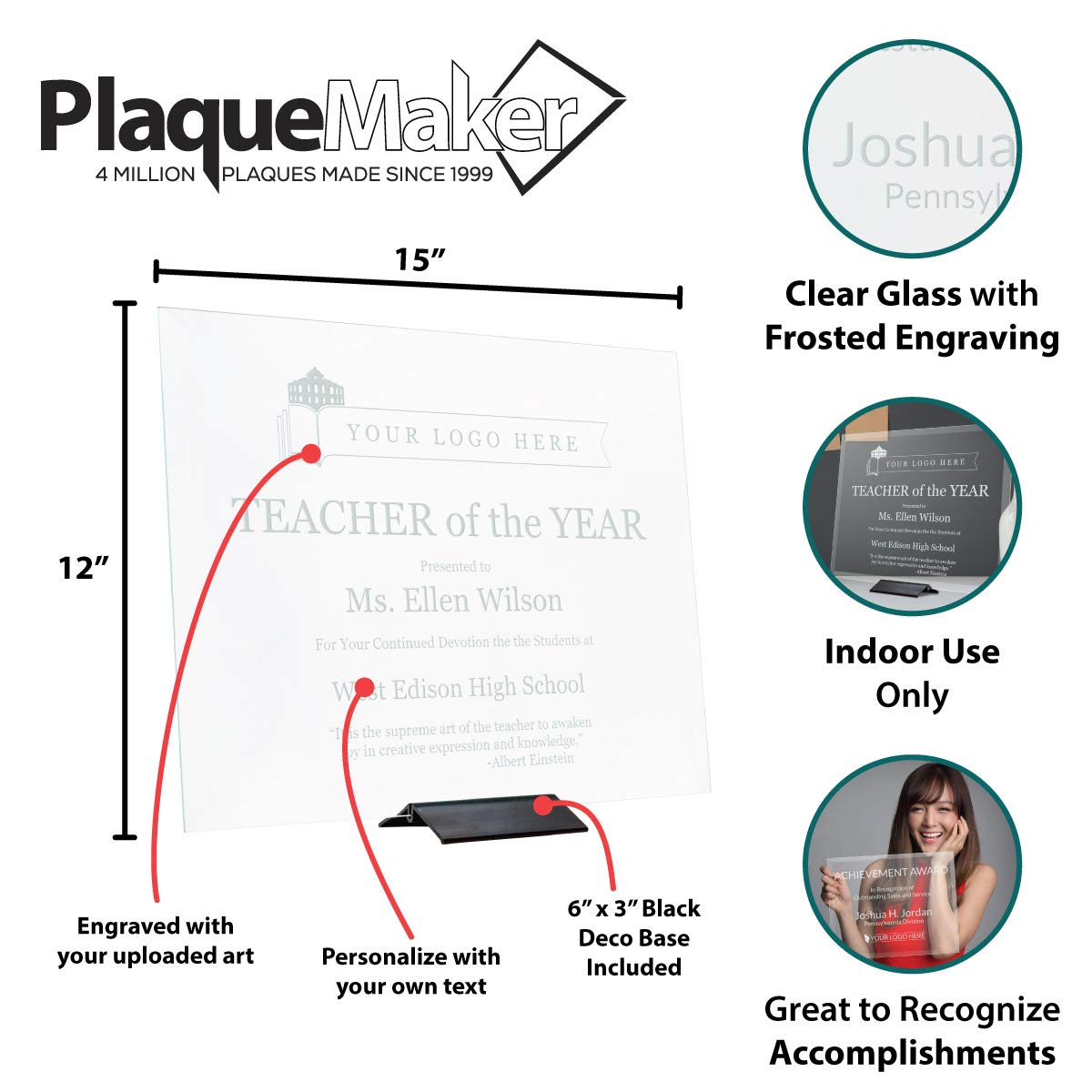 Snapklik.com : Frosted Glass Award Plaque