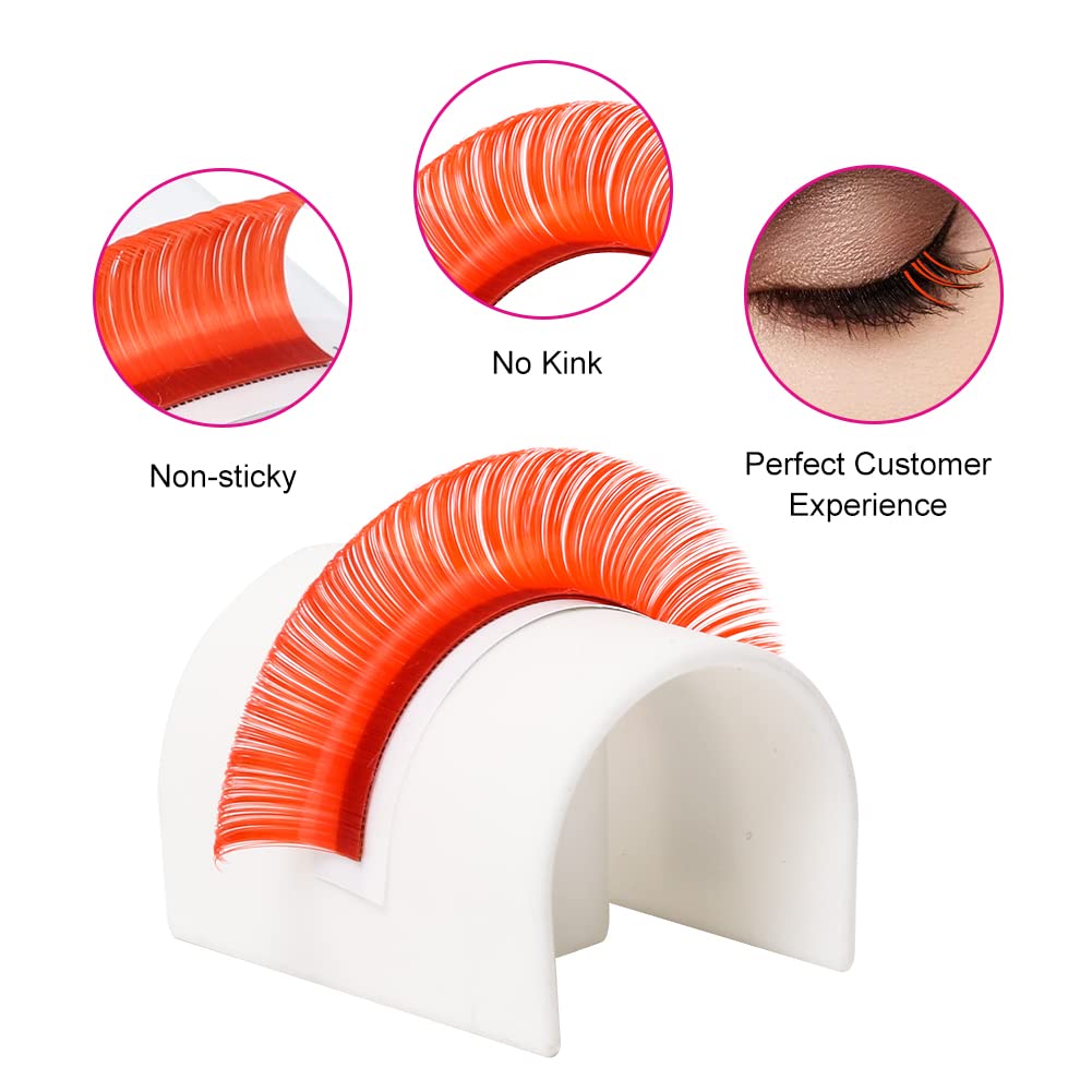 Snapklik.com : Colored Lash Extensions D Curl UV Light Neon Orange ...