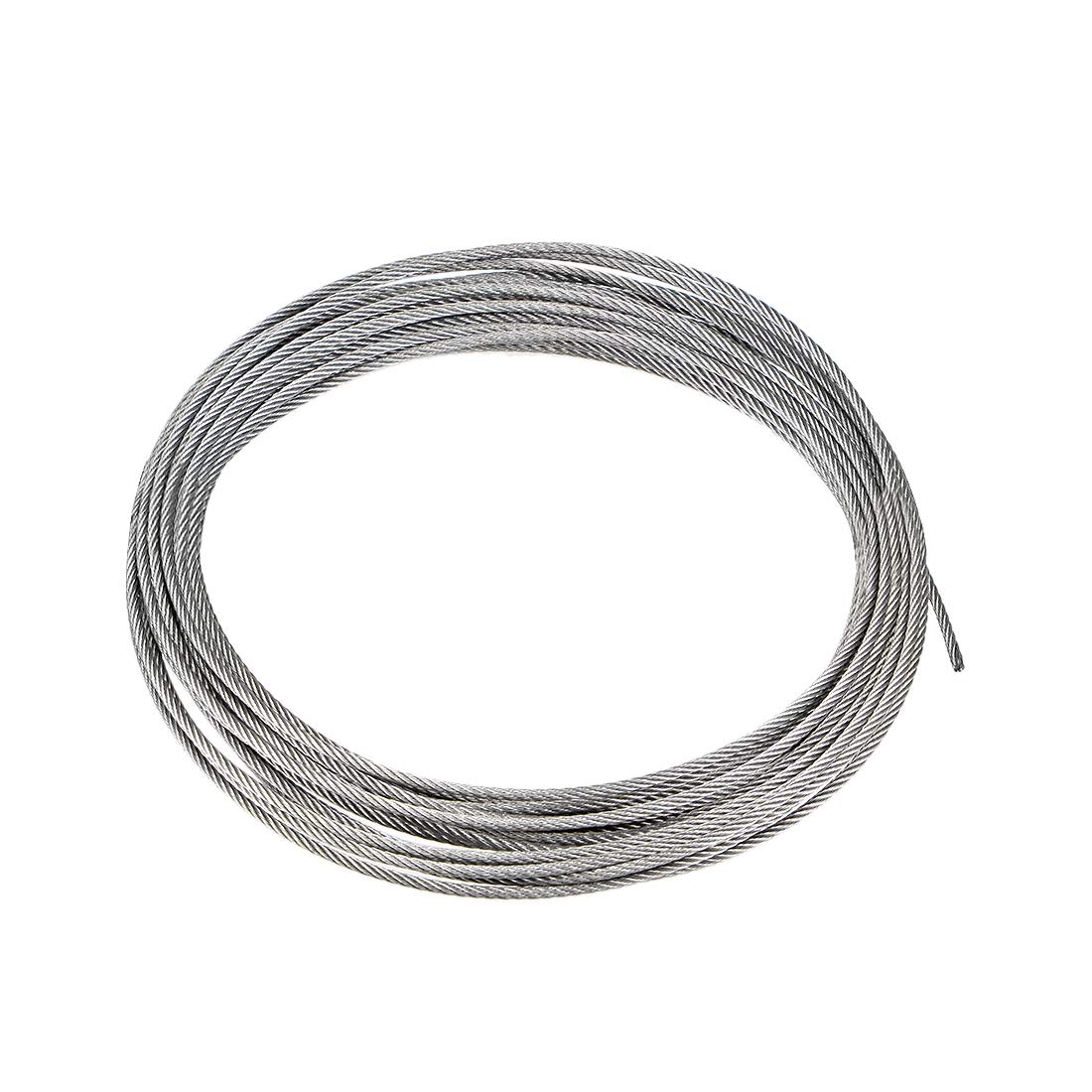 uxcell Stainless Steel Wire Rope Cable 2mm Dia. 7m 23ft Length 14 Gauge ...
