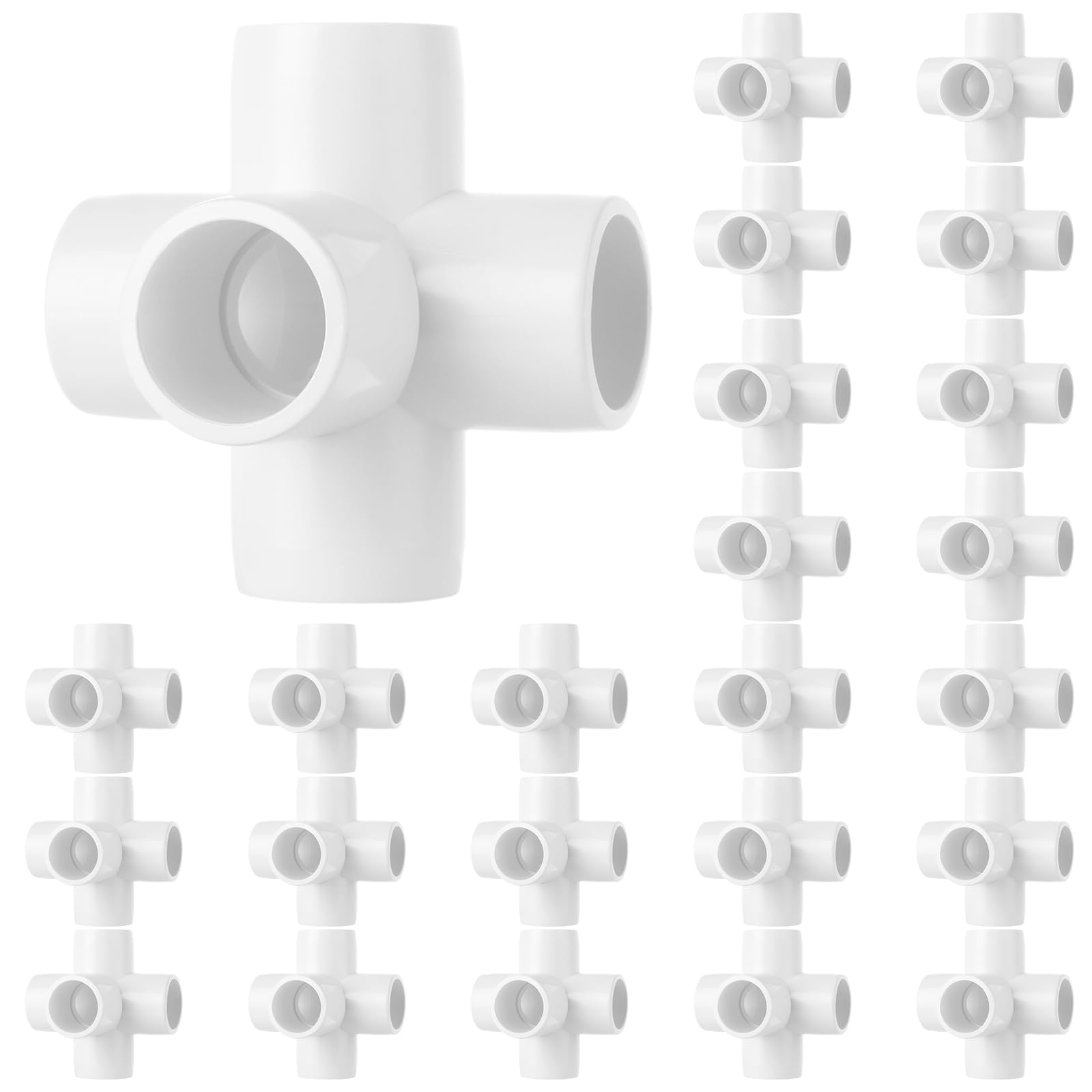 Snapklik.com : 24-Pack 5-Way PVC Fittings - 1/2 Inch For Furniture