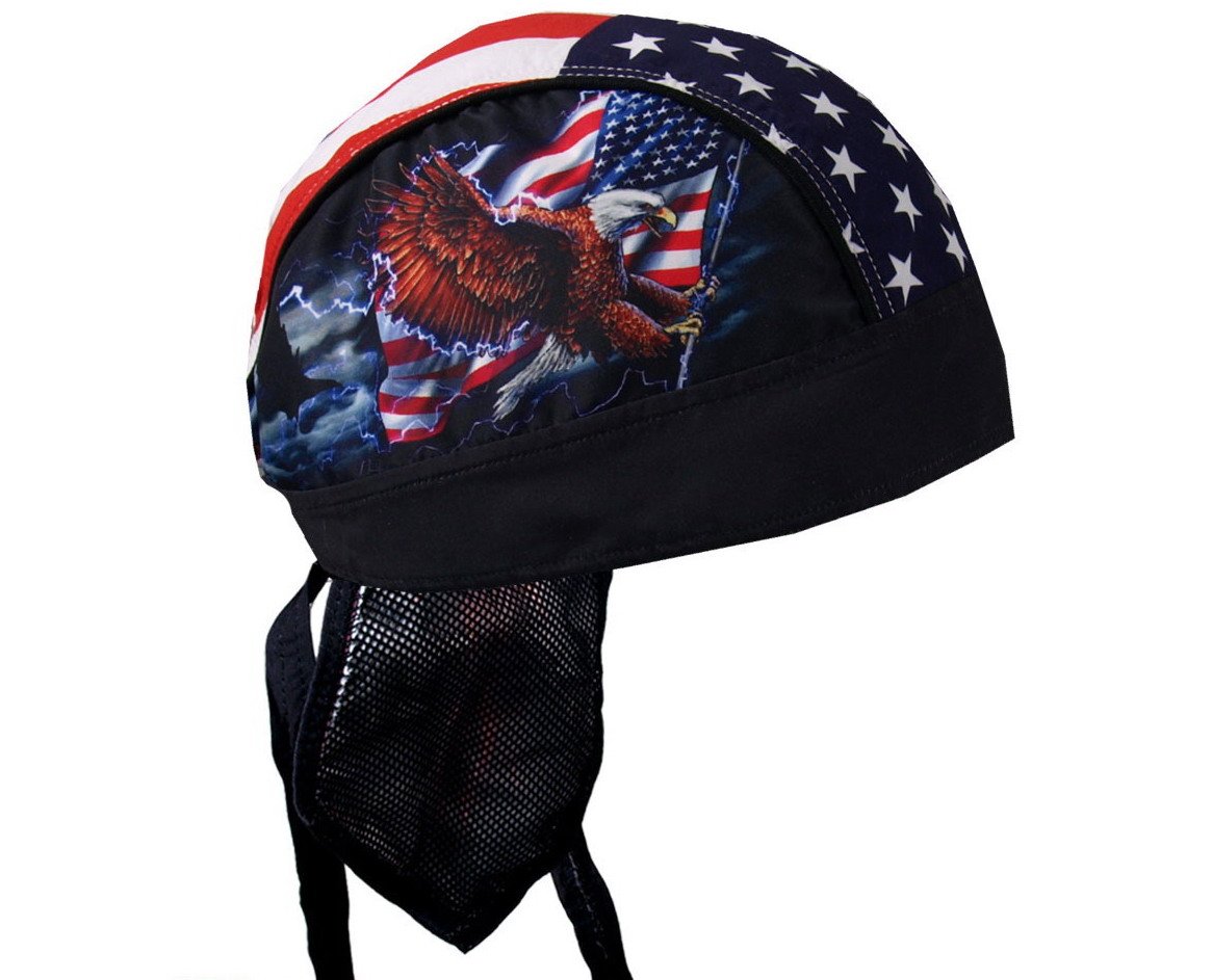 Amazon.com: Hot Leathers FLAG AND EAGLE Biker Head Wrap : Clothing ...