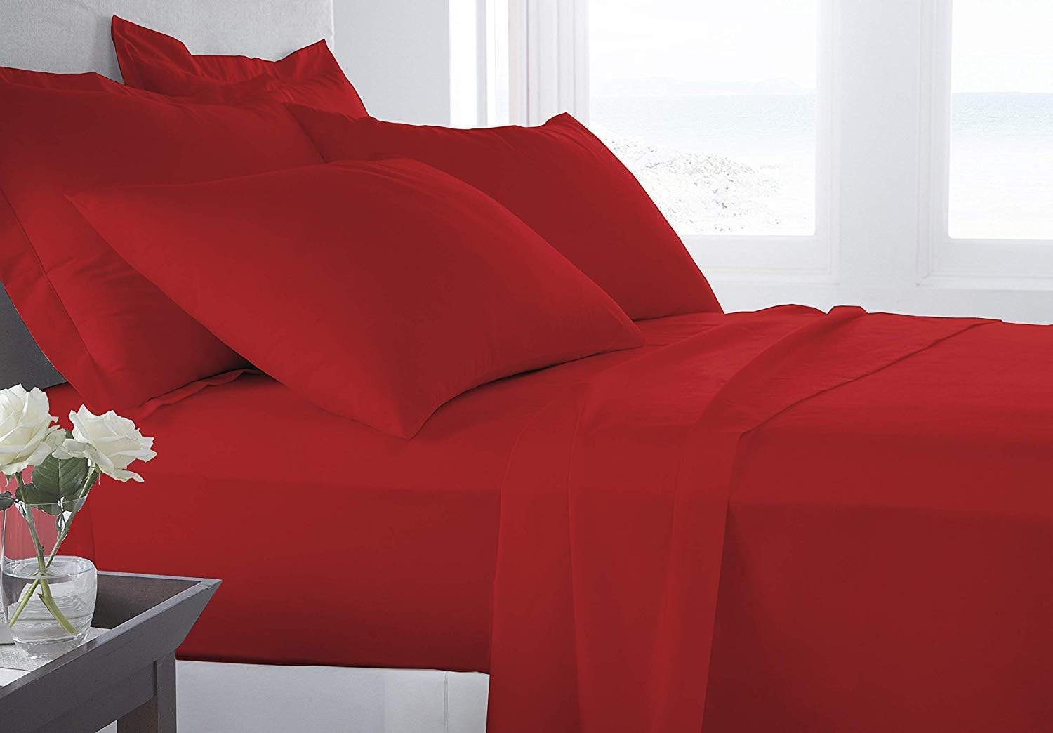 Amazon.com: Organic Cotton Bed Sheets Set - 400TC Queen Size Ultra ...