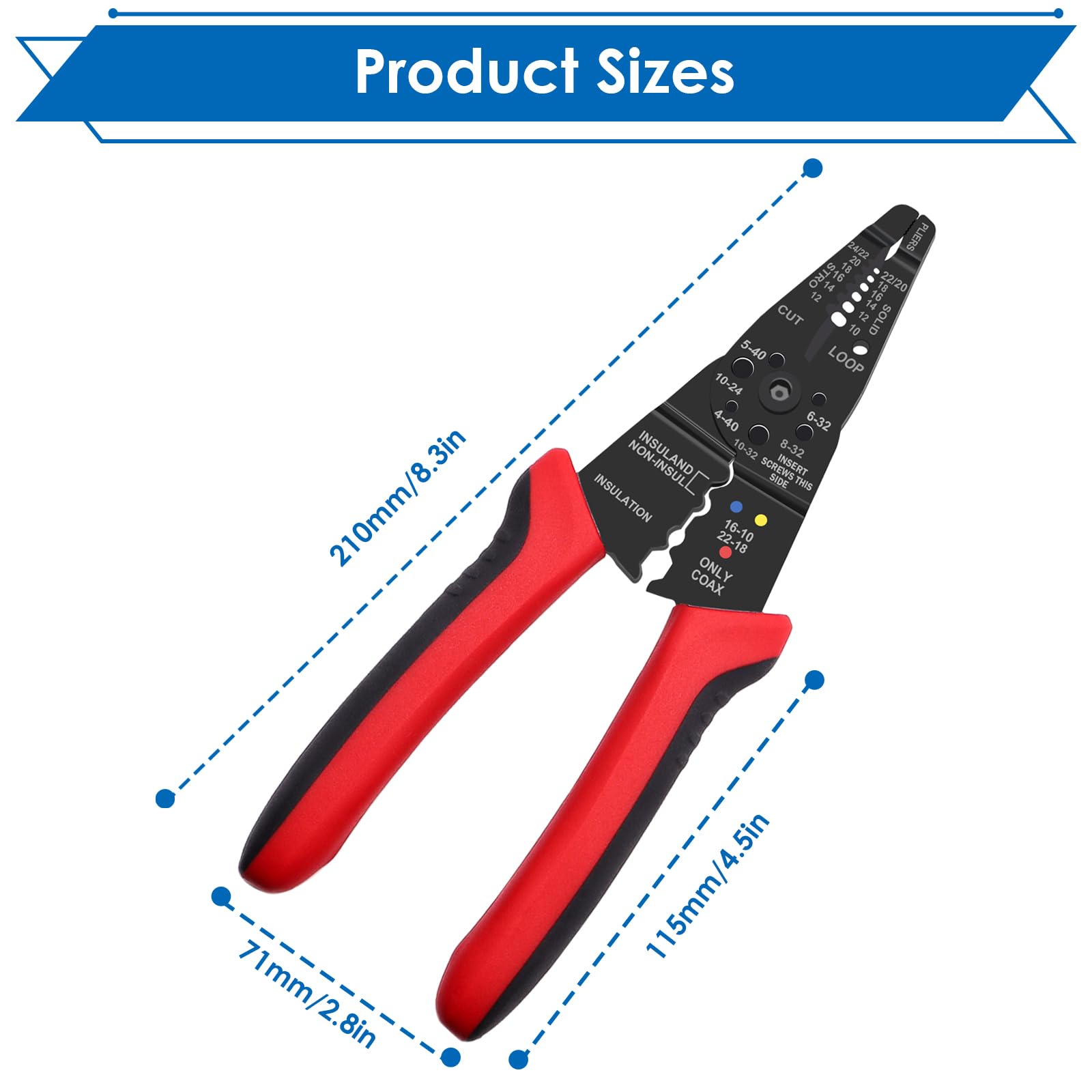 Snapklik.com : Smseace Red Wire Crimping Tool Wire Crimper,stripper And ...