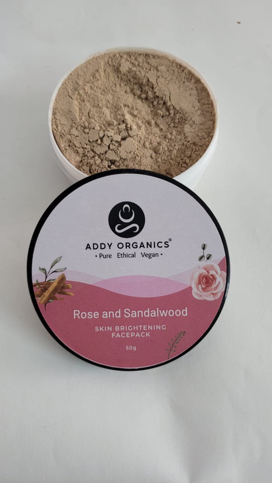 Addy Organics Rose & Sandalwood skin Brightning Facepack, Daily ...