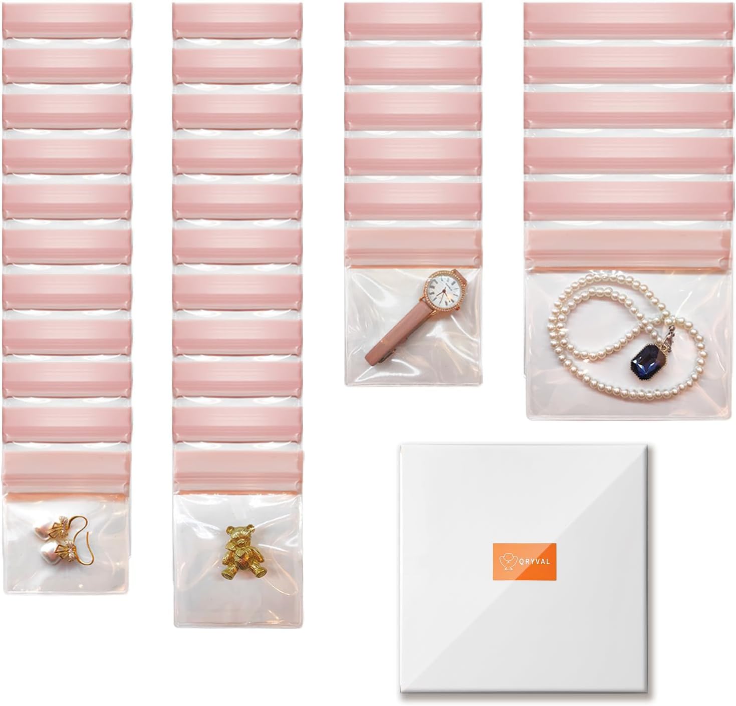 Amazon.com: AVELIO 100Pcs PVC Jewelry Pouches Clear Zipper Bags Anti ...