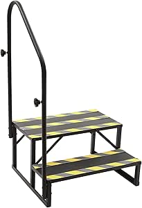 Amazon.com: RV Steps with Handrails, 2 Steps Ladder Hot Tub Steps with ...