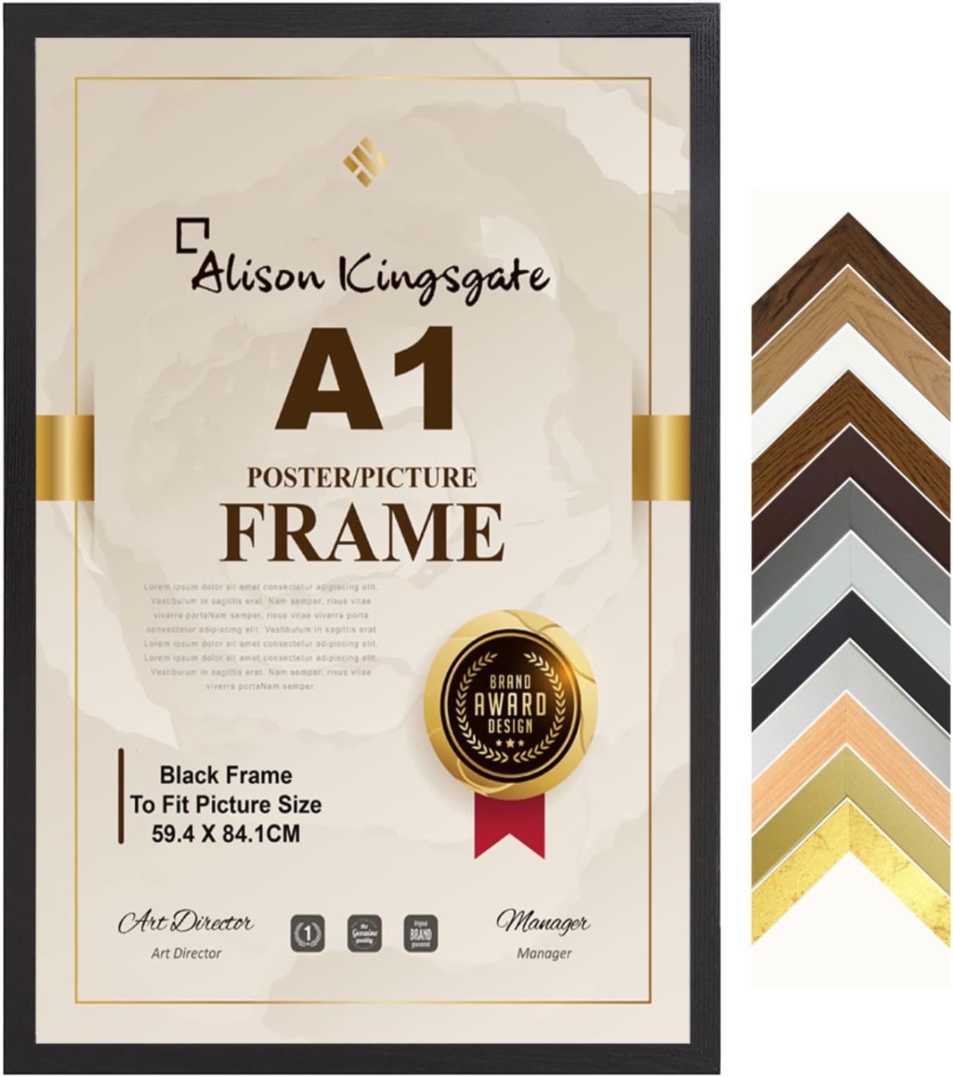 Black Photo Picture Frame 45x65 cm Display HD Clear Aclyric Front Frame ...
