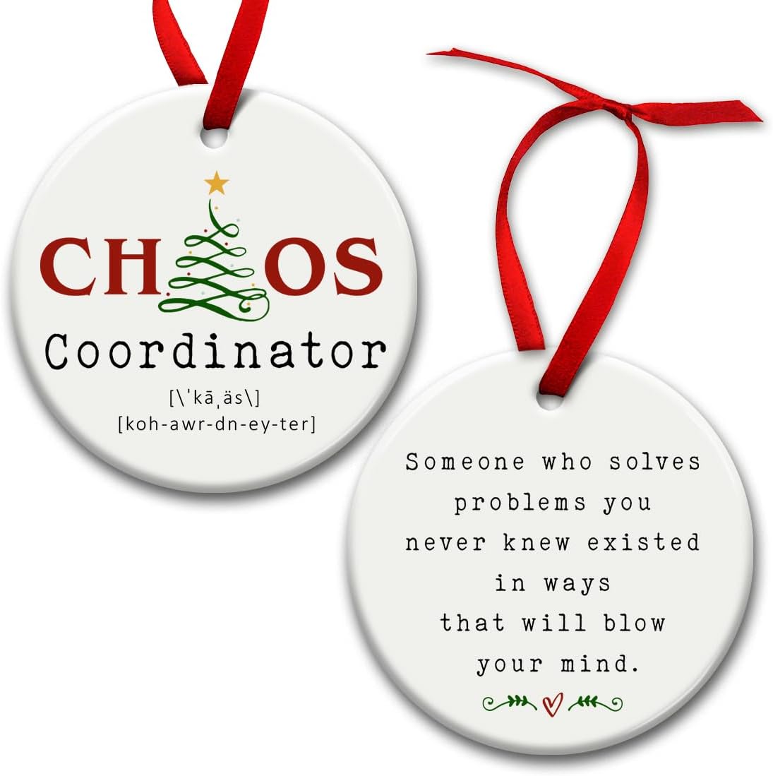 Amazon.com: SOL VIBES Chaos Coordinator Ornament, Fun Gifts for Women Coworker, Office Staff ...