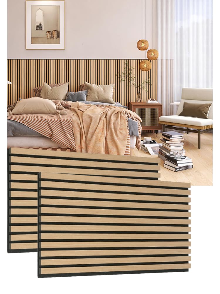 Slat Wall Design 8-Pack Faux Wood Slat Wall Panels - 3D Wall Cladding ...