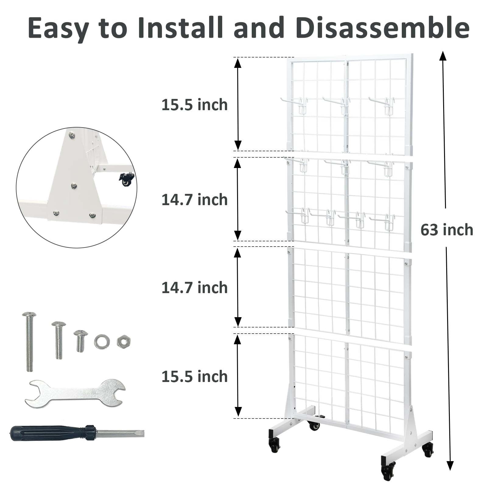 Snapklik.com : 2 X 5.5 Gridwall Panel Display Stand, Grid Wall Panels Tower
