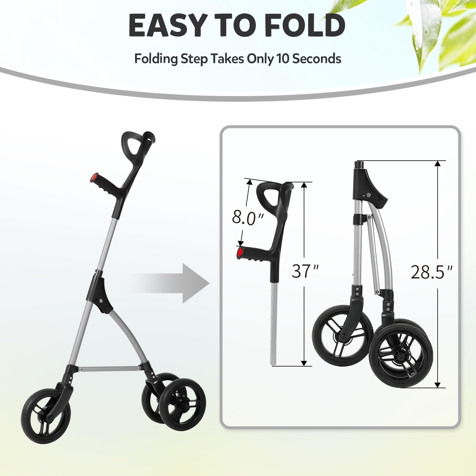 Snapklik.com : DAILYLIFE Rollator Walkers For Seniors, Steerable Cane