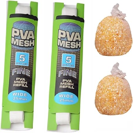 Amazon.com : 2 Pcs 25mm PVA Carp Fishing Meshs Refill Bait Bags ...