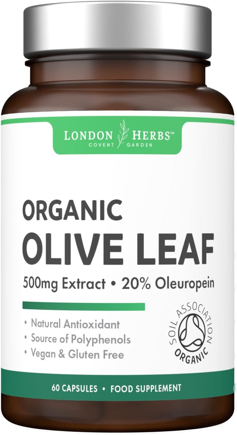 Organic Olive Leaf Extract Capsules | 500mg OLE 20% Oleuropein | Vegan ...