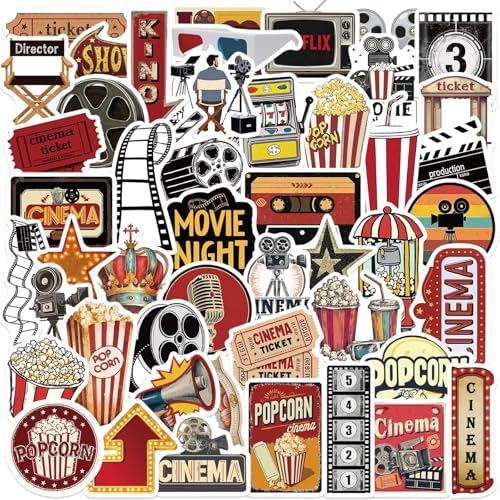 Amazon.com: 50Pcs Cartoon Vintage Movie Theme Stickers, Aesthetic Retro ...