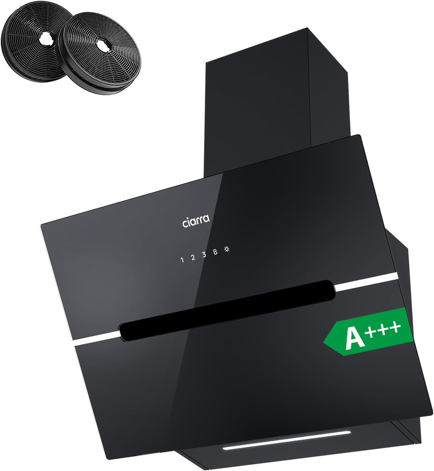 CIARRA CBCB6736F Touch Control Angled Cooker Hood 60cm Black with ...