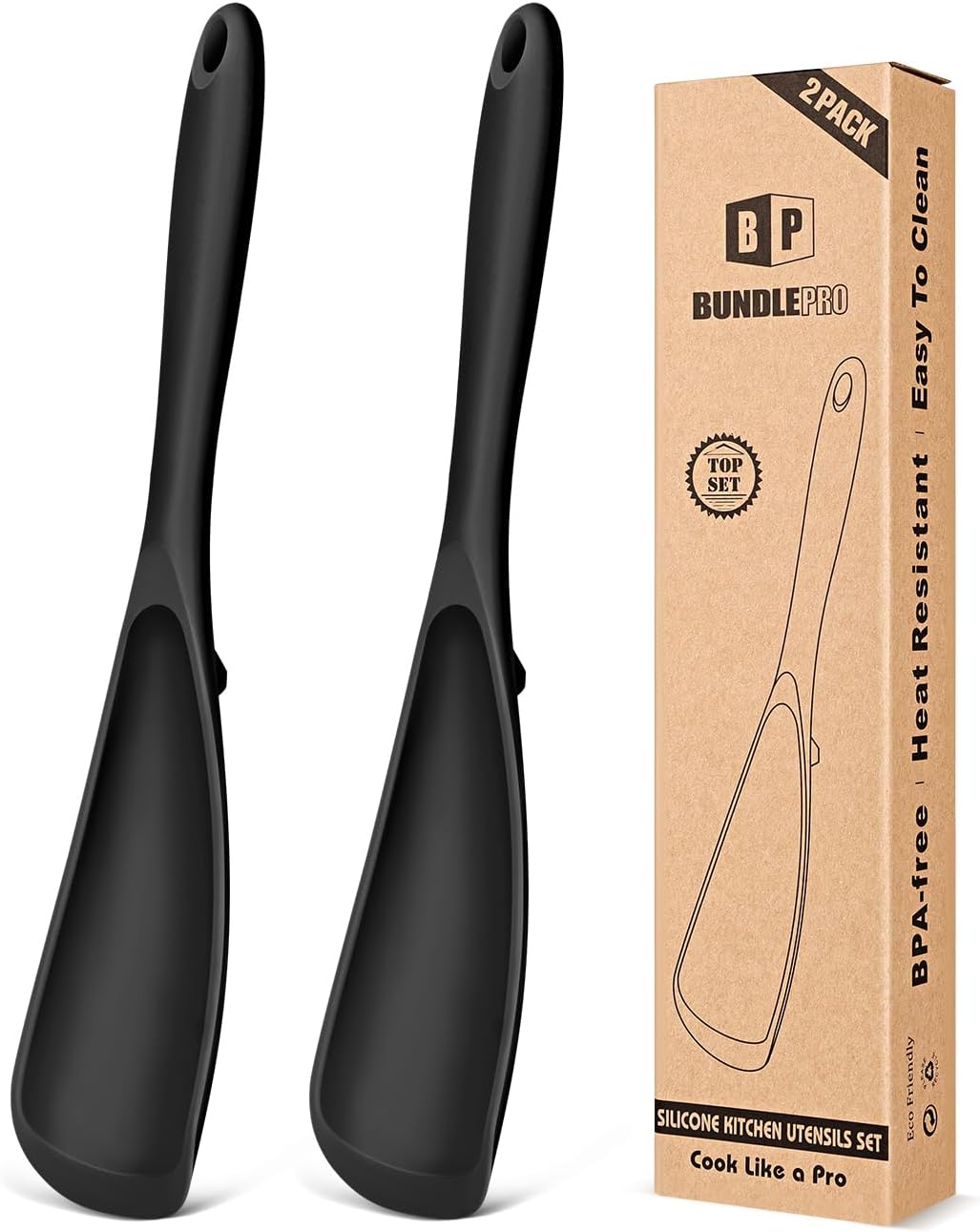 Amazon.com: Pack of 2 Cooking Spoons for Non Stick Cookware ...