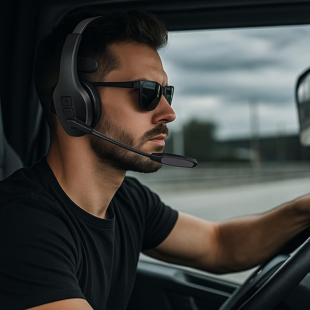 Amazon.com: KERHAND Trucker Bluetooth Headset,Trucker Headset with Mute ...