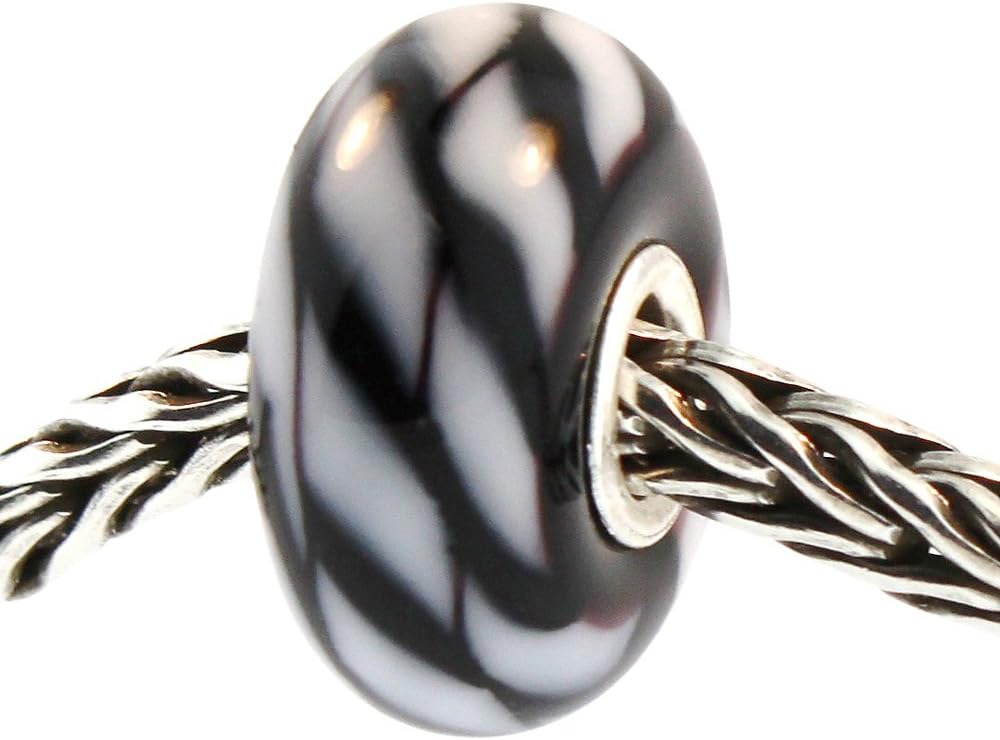 Amazon.com: TROLLBEADS Authentic Glass 61395 Zebra: Clothing, Shoes ...