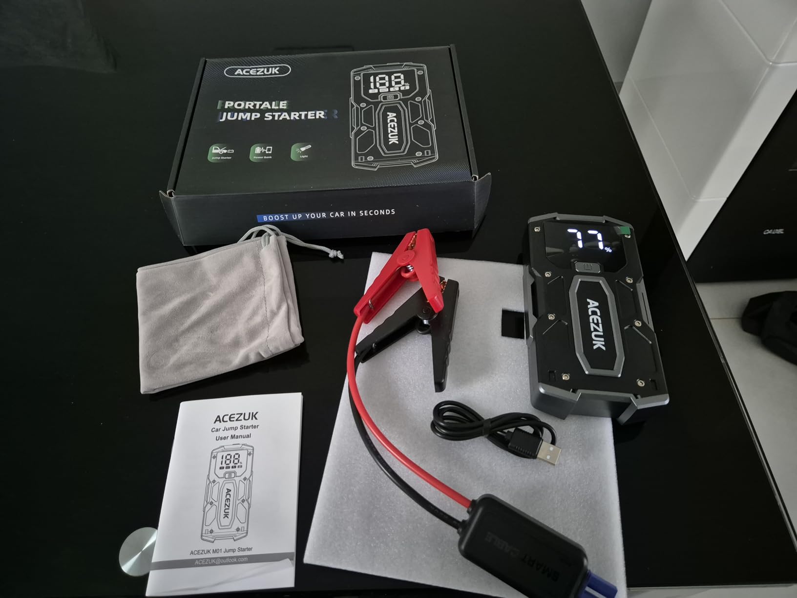 ACEZUK Booster Batterie Voiture 4000A, 150PSI Gonfleur Pneus Voiture ...