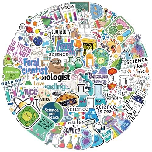 Amazon.com: 100 Pcs Science Stickers Pack Chemistry Physics Biology ...
