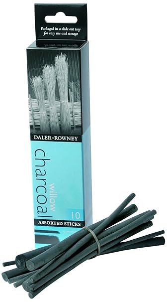 Daler-Rowney Artists Charcoal Assorted Set, 10-Piece, Drawing and ...