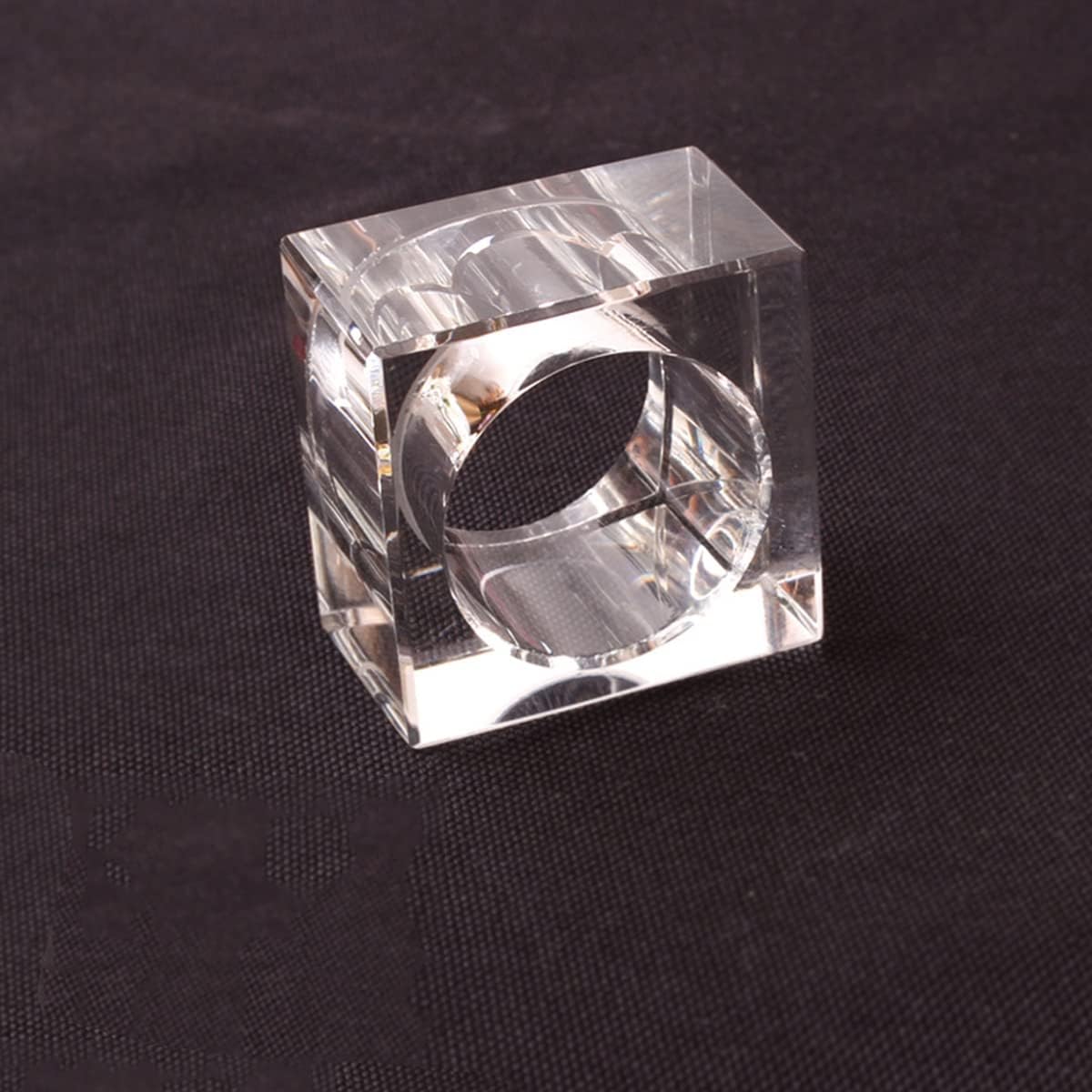 Amazon.com: Acrylic Napkin Rings Box of 4 Square w Round Center - Clear ...